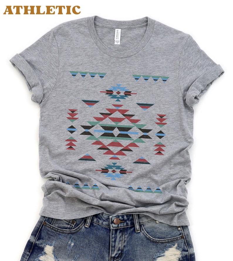 Santa Fe Style T-shirt, Aztec Shirt, Southwest Native American Design ...