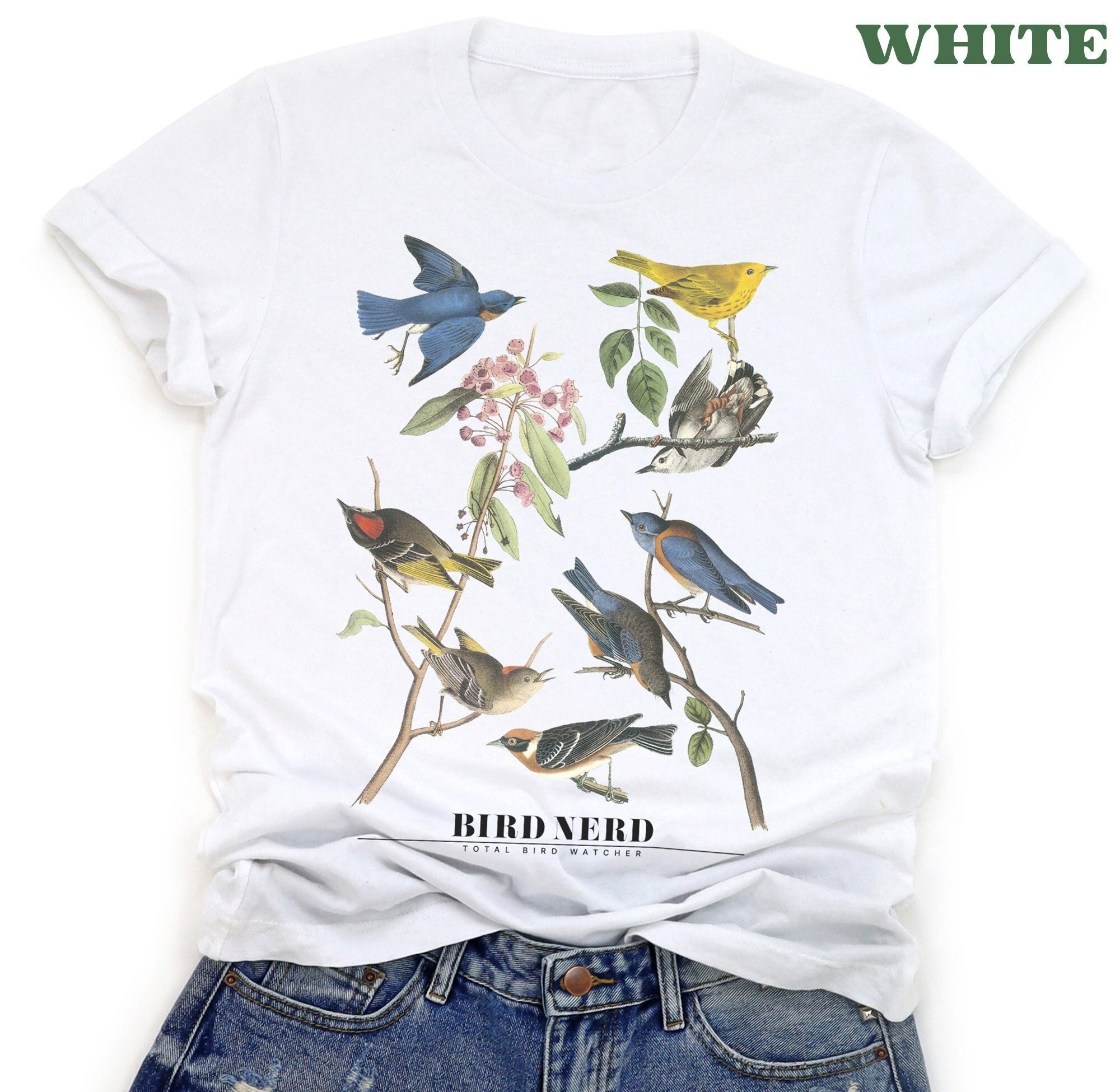 Bird Botanical Shirt, Cottagecore Birds Tshirt, Birds Encyclopedia Tee ...