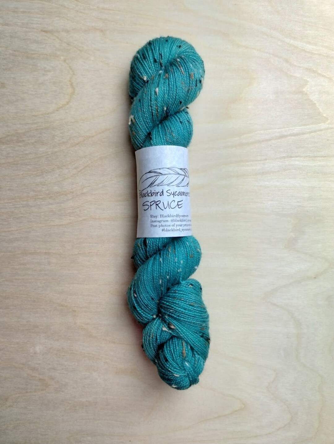 SPRUCE Handdyed BFL Tweed Yarn, Light Fingering Weight, 85 Superwash ...