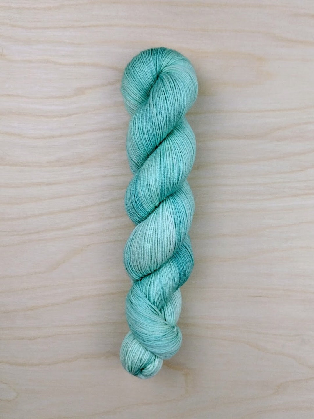 SPEARMINT Handdyed Tonal Mint Green Yarn, Fingering/sock Weight, 75/25 ...