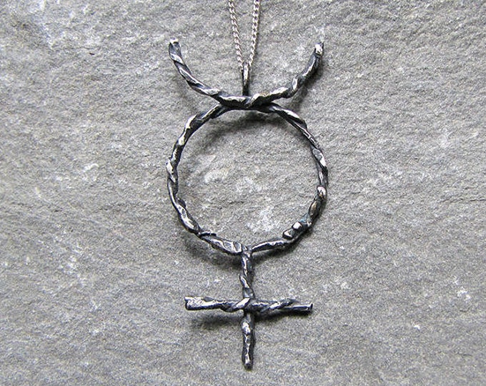 Mercury Necklace Astrology Charm Sign Wiccan Medallion Pendant-planet ...