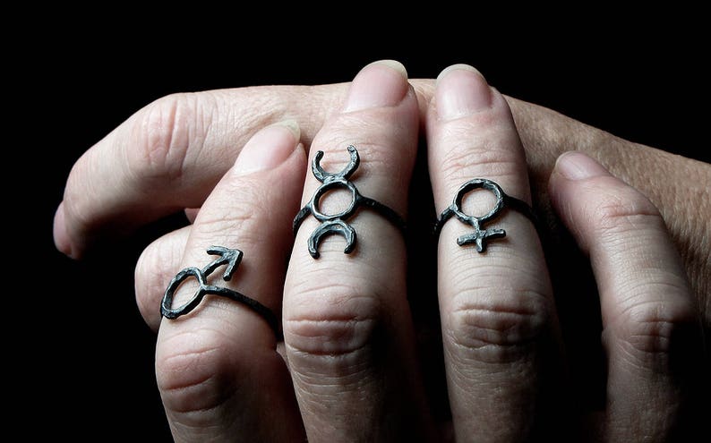 MARS Ring, Planet Symbol Ring, Occult Alchemy Esoteric Jewelry ...