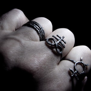 4 Sterling Silver Stackable Rings - Occult Alchemy Esoteric Occultism ...