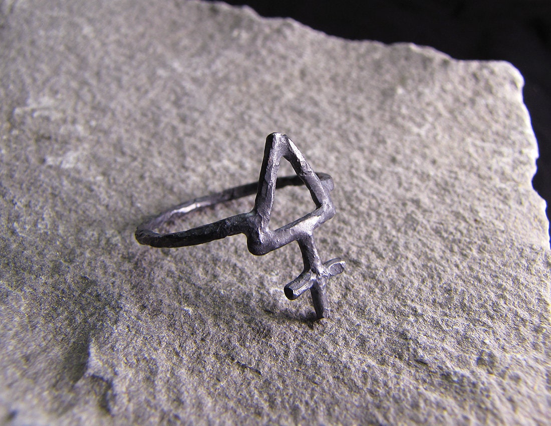SULFUR Symbol Sulfur Ring Sterling Silver Alchemy Occultism - Etsy
