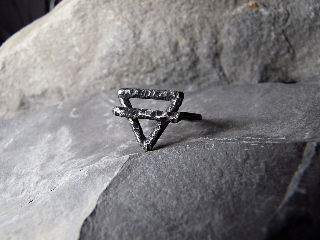 EARTH ELEMENT Ring - Earth Alchemy Symbol - Occultism Occult Esoteric ...