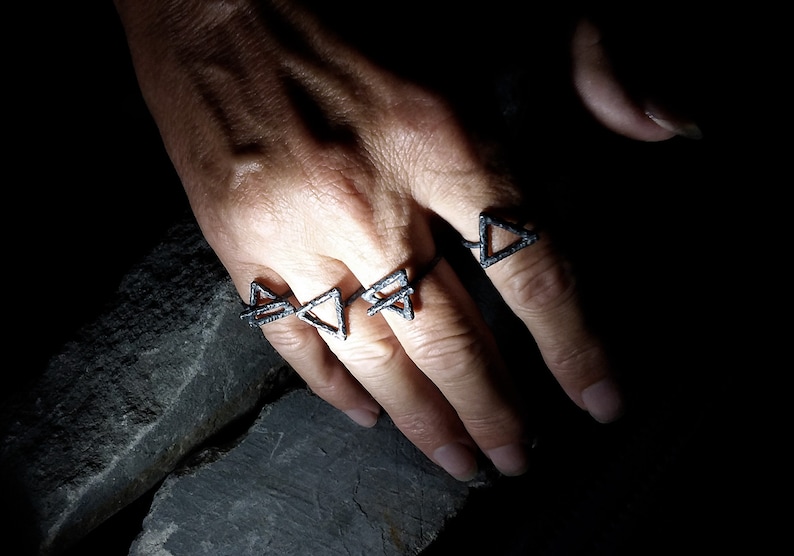 FIRE ELEMENT Ring - Fire Alchemy Symbol - Occultism Occult Esoteric ...