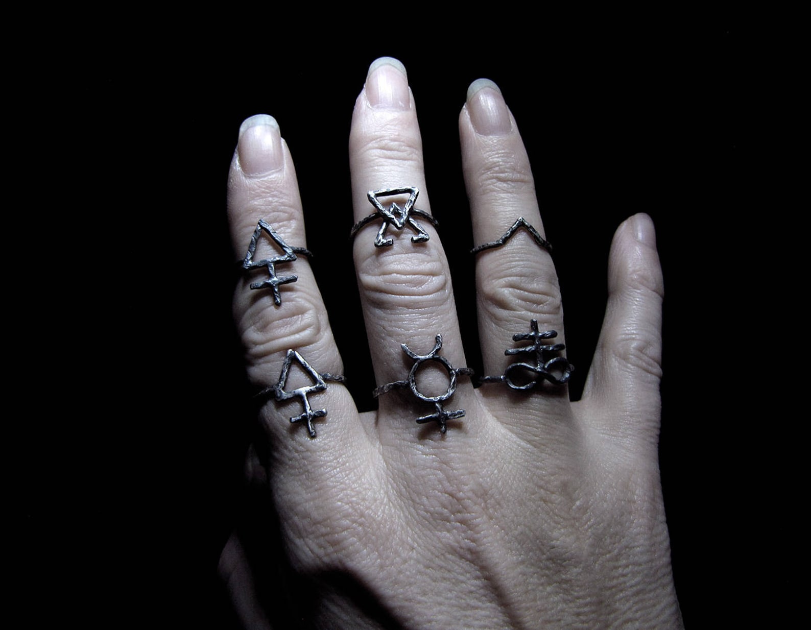 Leviathan Cross Ring SULFUR Symbol Ring Satan Symbol Sulfur | Etsy