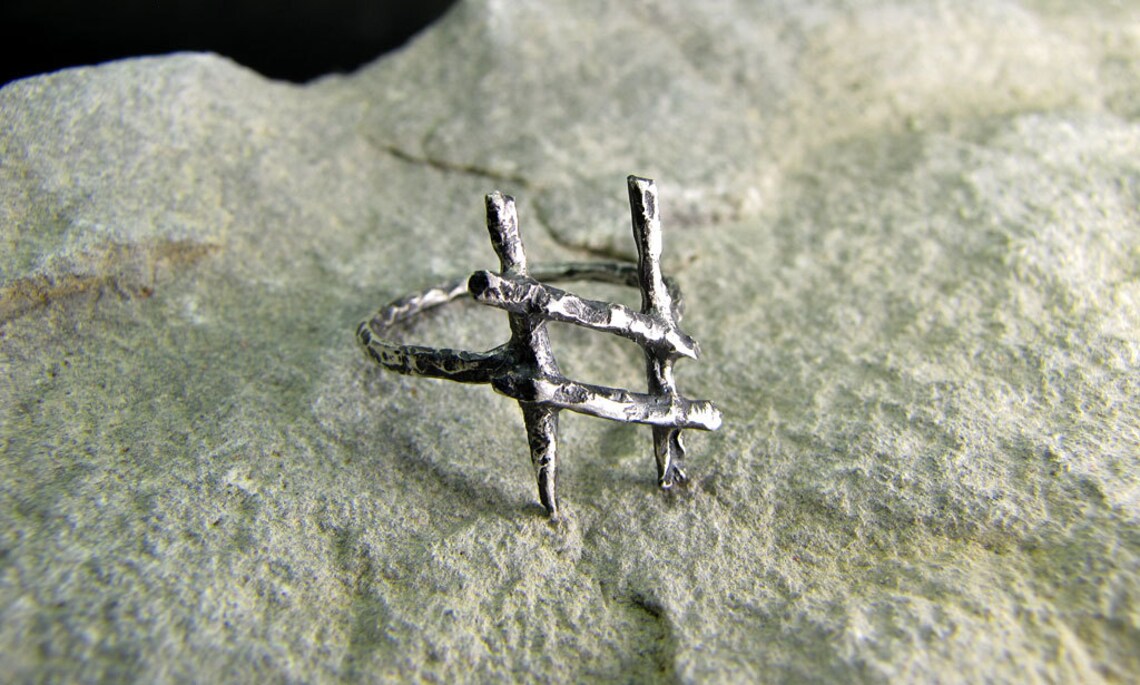 HAGALAZ Rune Hagalaz Ring Viking Rune Ring Norse - Etsy