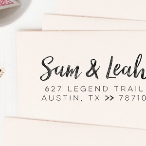 Custom Return Address Stamp, Modern Calligraphy Script Stamp, Custom ...