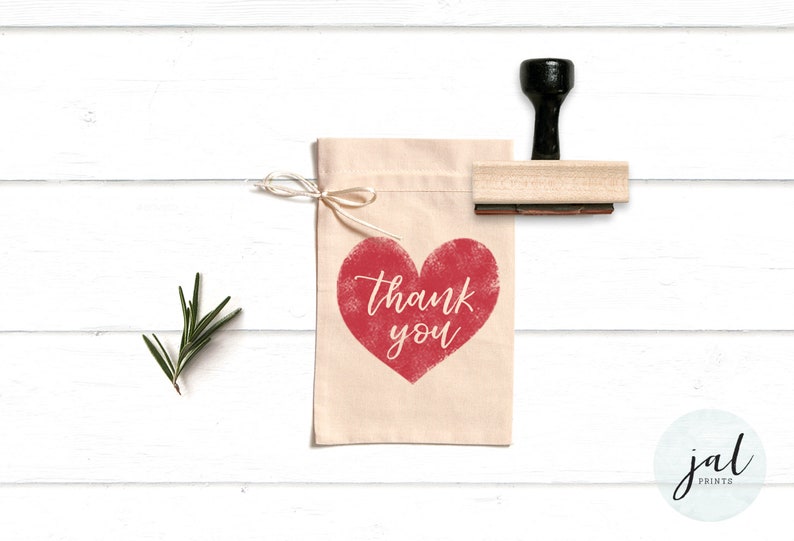 Thank You Heart Stamp Thank You // Thanks Heart Stamp Favor - Etsy