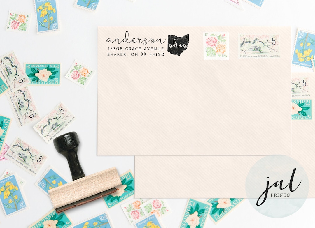 Any State Custom Stamp - Custom State Address Stamp - State Outline ...