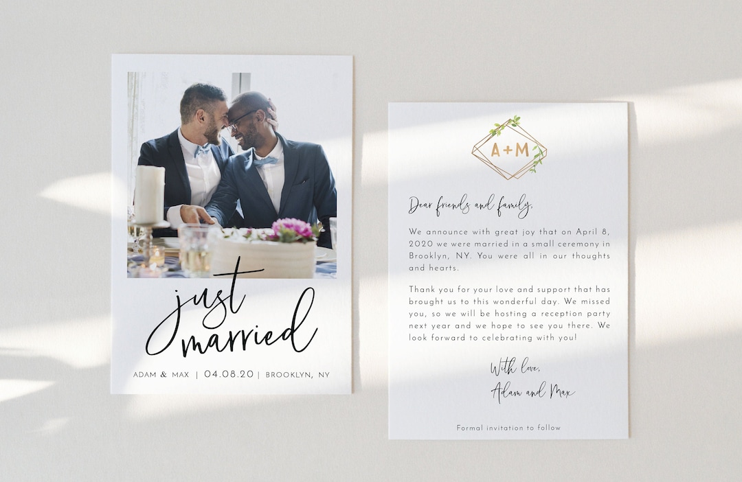 Elopement Announcement - Marriage Announcement - Just Married ...