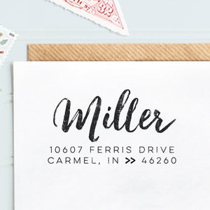 Custom Return Address Stamp, Modern Calligraphy Script Stamp, Custom ...