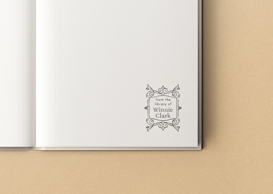Custom Library Stamp, From the Library of Stamp, Book Plate Stamp, Ex ...