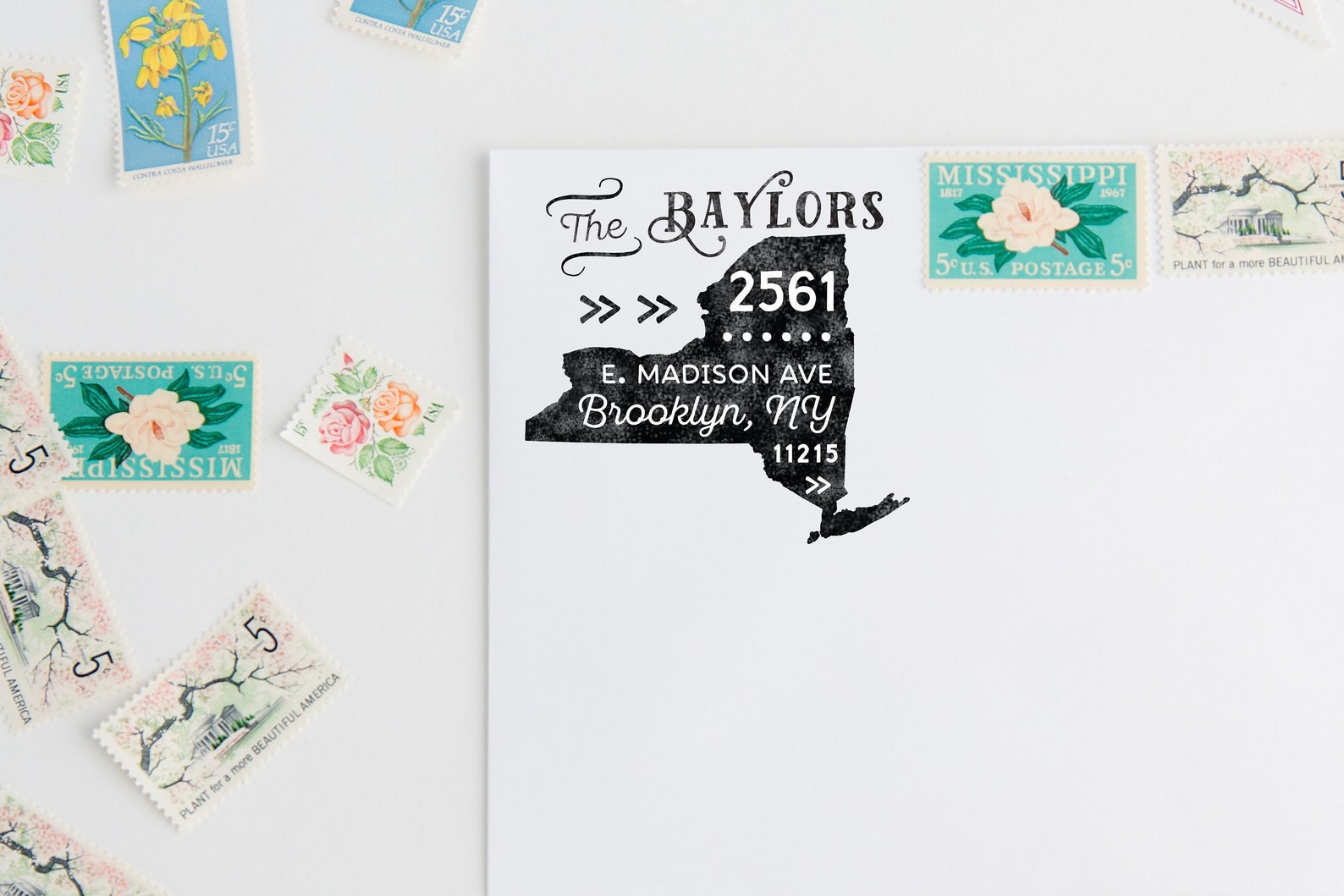 New York Return Address Stamp- Custom New York State Address Stamp ...