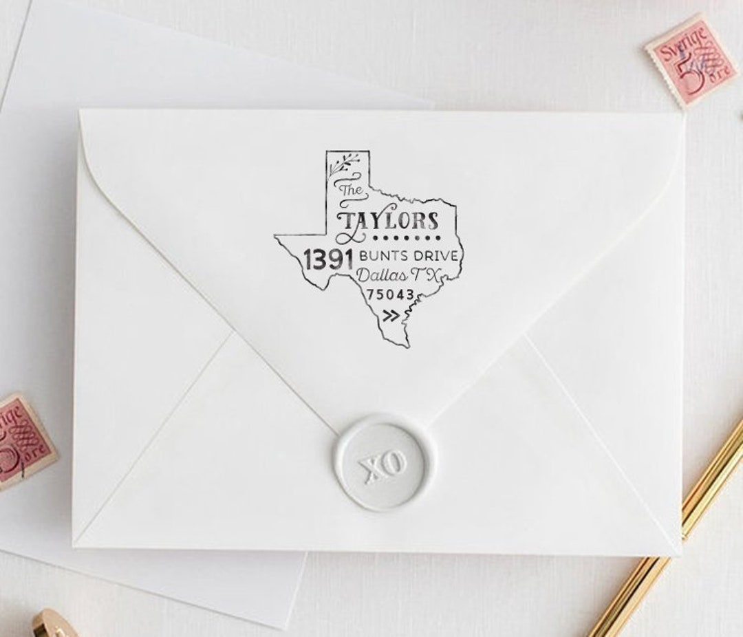 Texas Return Address Stamp- Custom Texas State Address Stamp- Unique ...