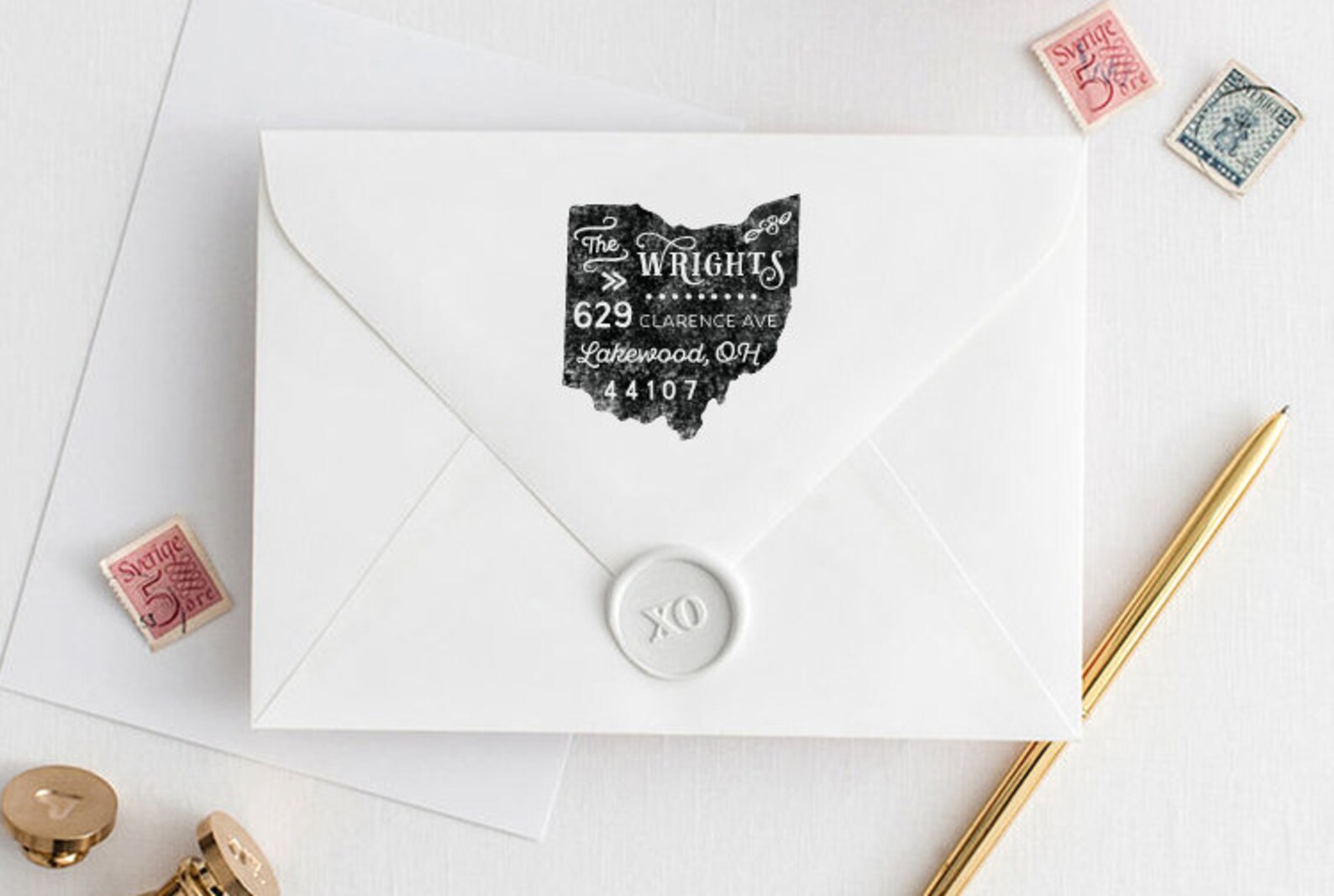 Ohio Return Address Stamp- Custom Ohio State Address Stamp- Unique ...