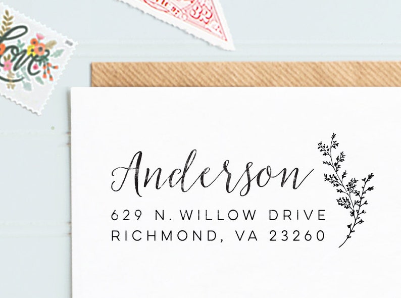Calligraphy Return Address Stamp Timeless Modern Script | Etsy