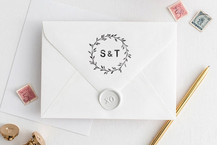 Monogram Stamp- Custom Initials Stamp- Wedding Stamp- Wedding Monogram ...