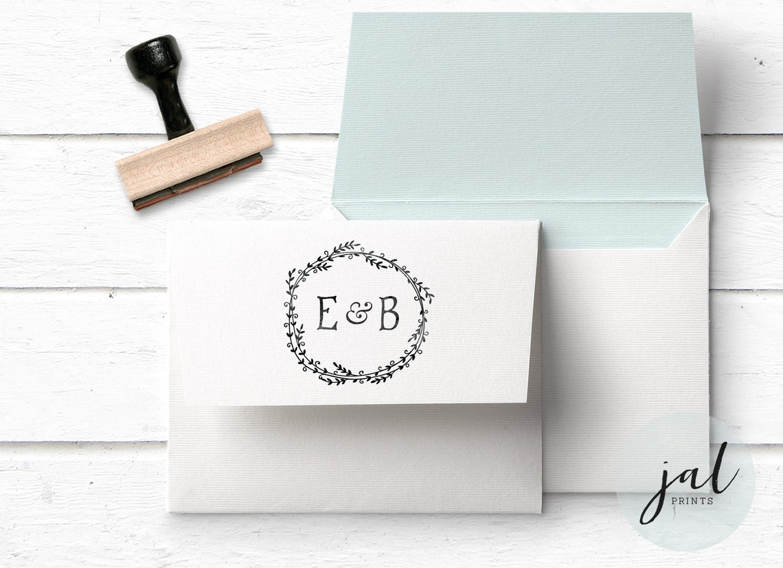 Monogram Stamp Custom Initials Stamp Wedding Stamp Wedding - Etsy