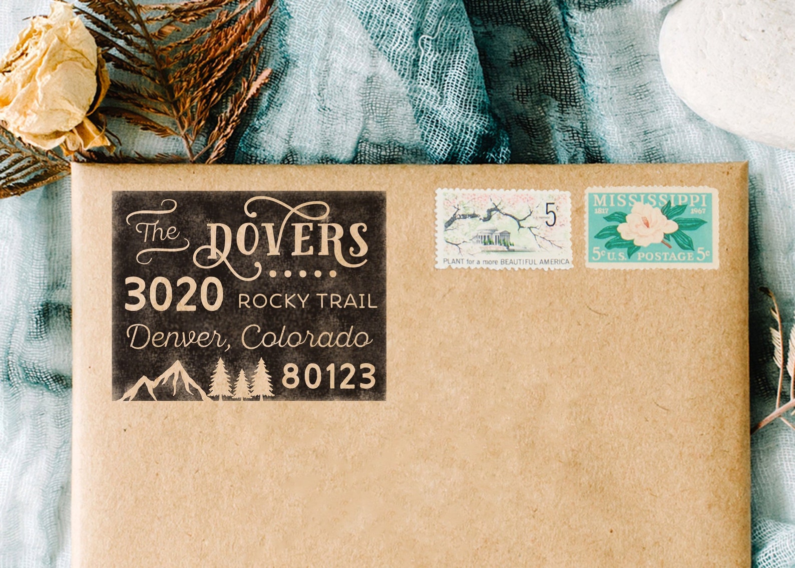 Colorado Return Address Stamp Custom Colorado Mountain State - Etsy