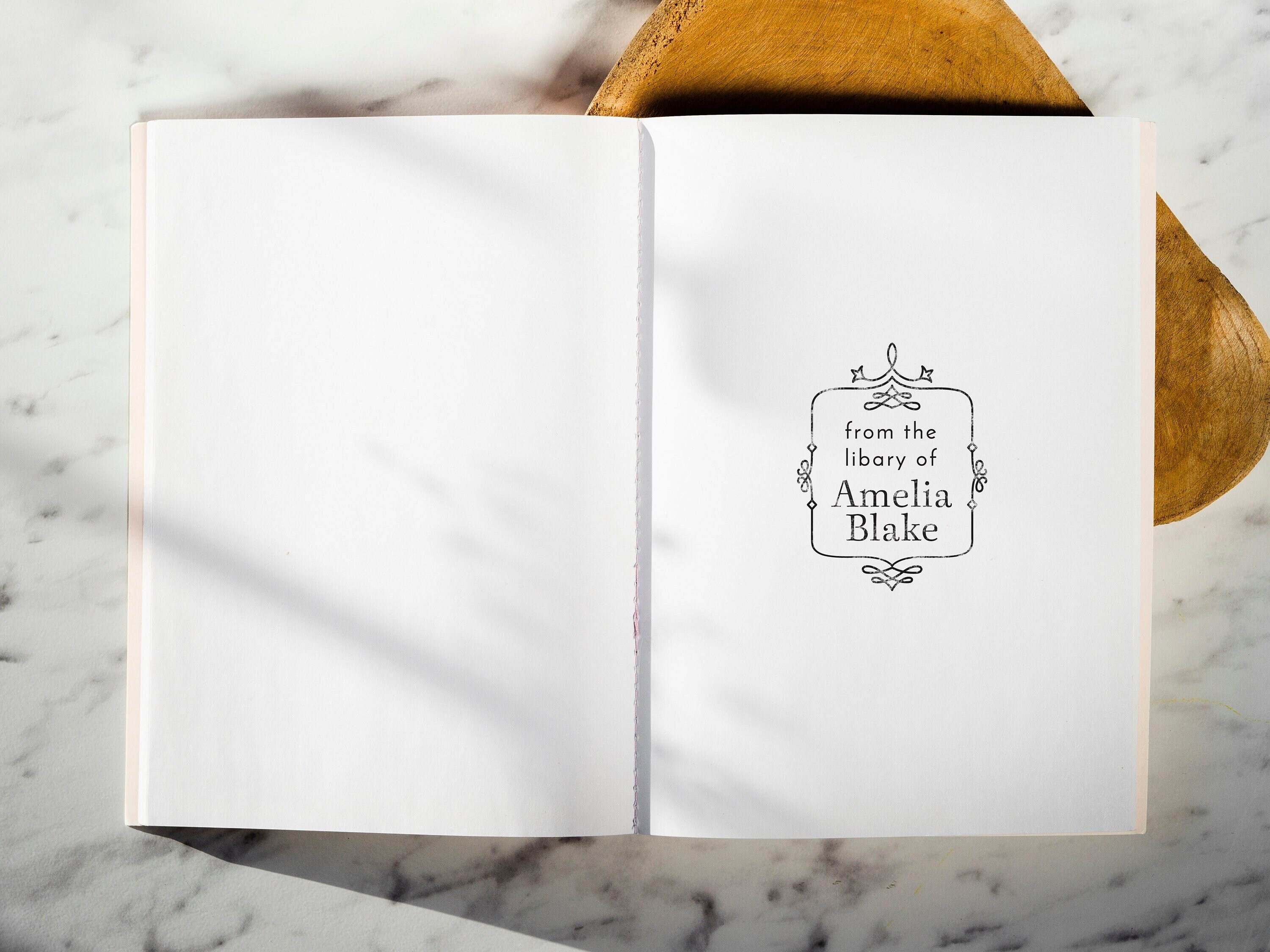 Custom Library Stamp, From the Library of Stamp, Book Plate Stamp, Ex ...