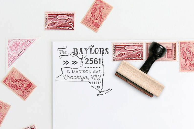 New York Return Address Stamp- Custom New York State Address Stamp ...
