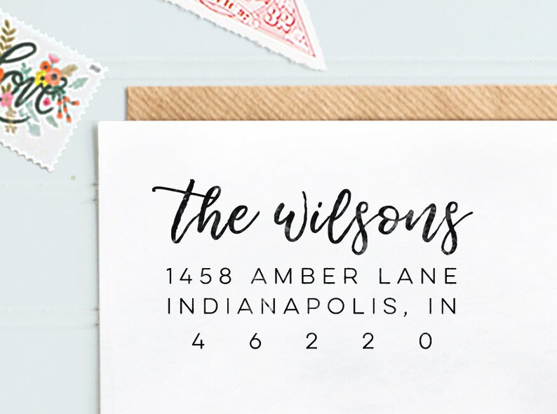 Custom Return Address Stamp Modern Calligraphy Script Stamp - Etsy