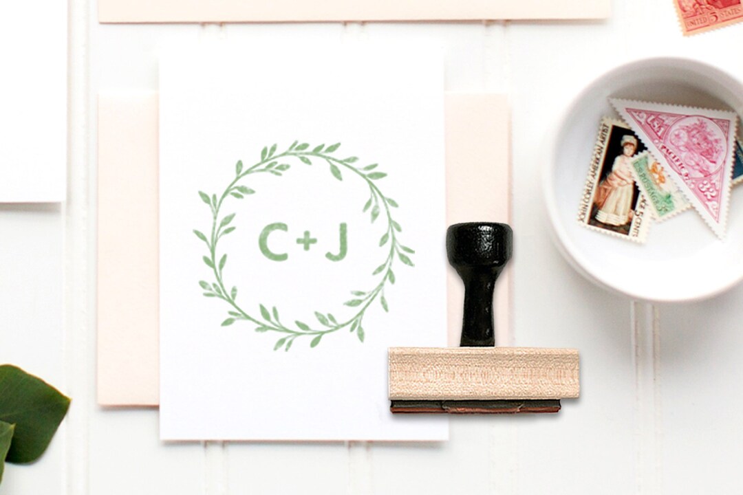 Monogram Stamp- Custom Initials Stamp- Wedding Stamp- Wedding Monogram ...