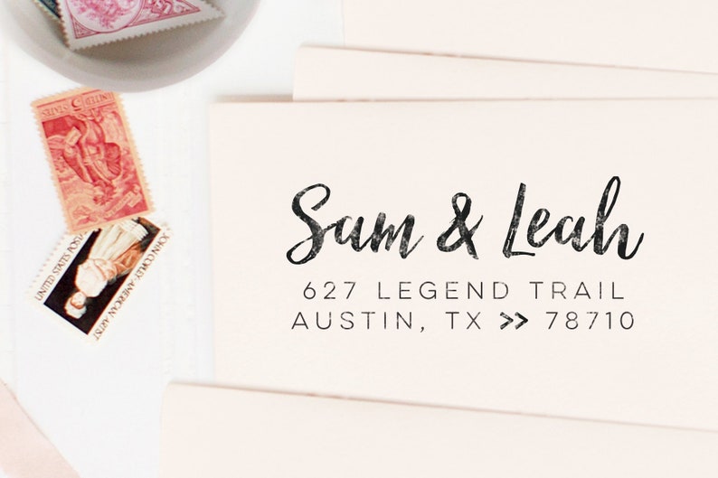 Custom Return Address Stamp Modern Calligraphy Script Stamp - Etsy