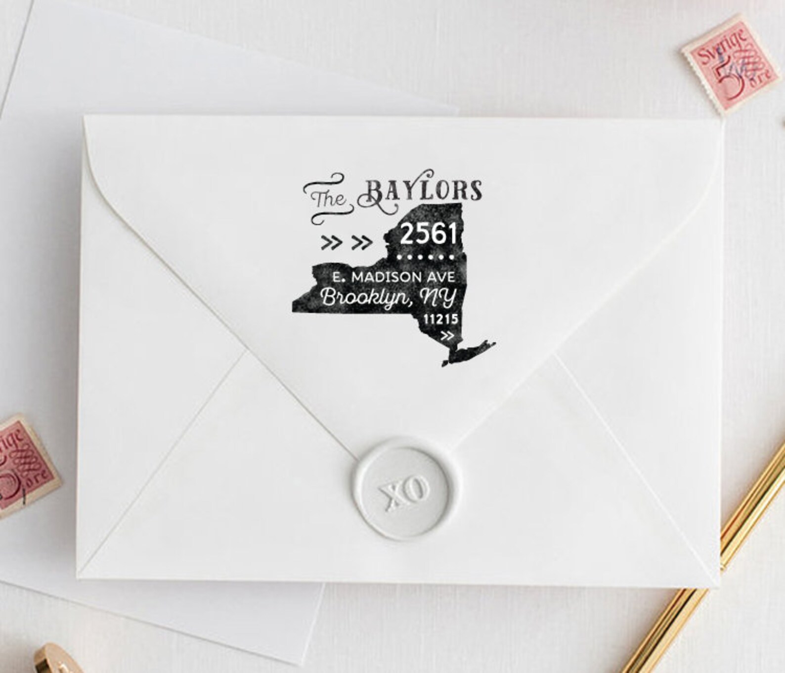 New York Return Address Stamp- Custom New York State Address Stamp ...