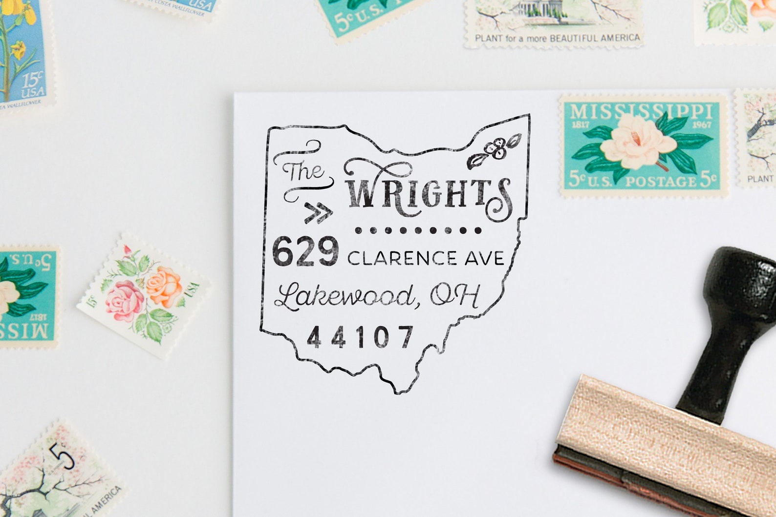 Ohio Return Address Stamp- Custom Ohio State Address Stamp- Unique ...