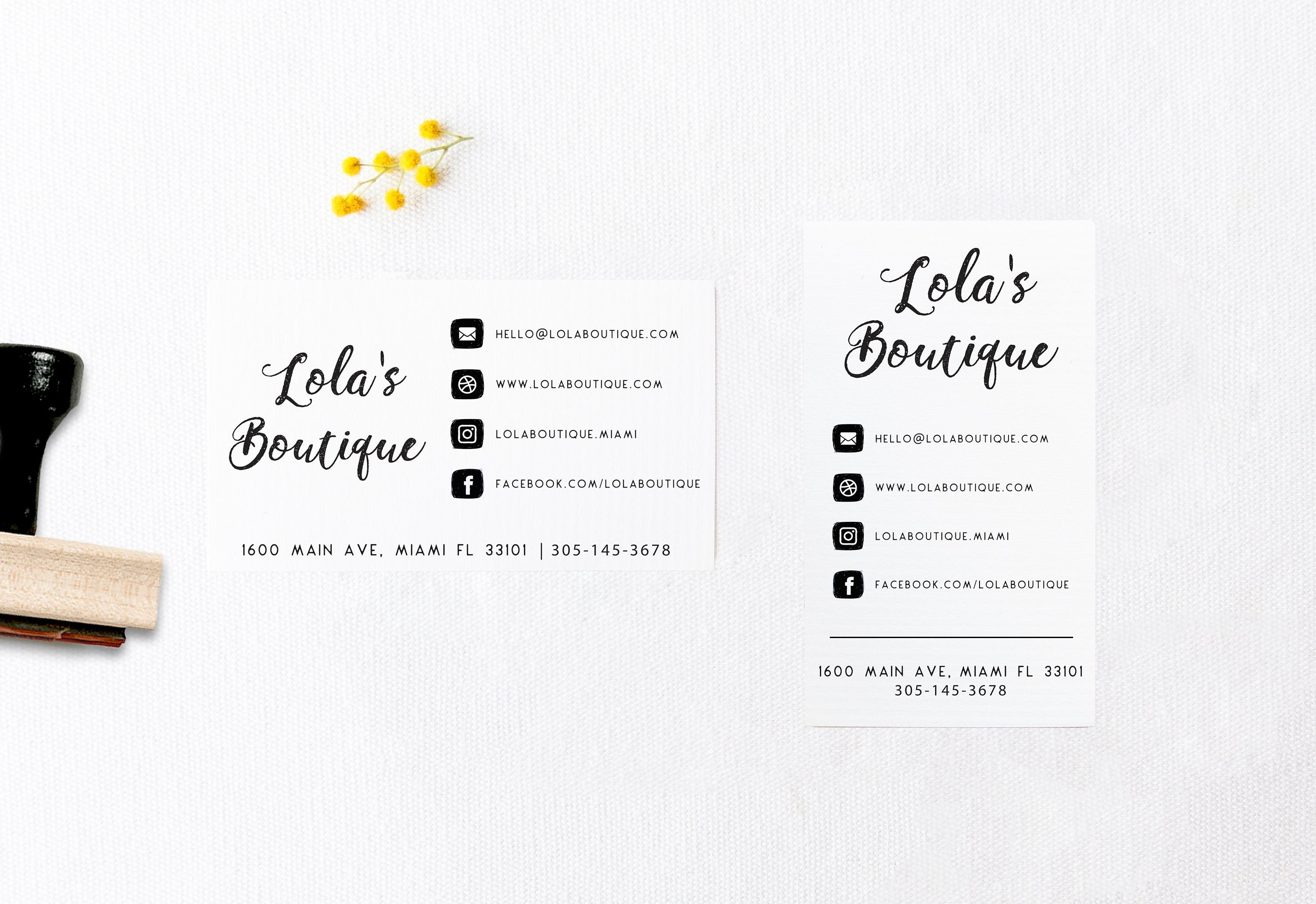 Business Card Stamp Custom Business Card Social Media | Etsy