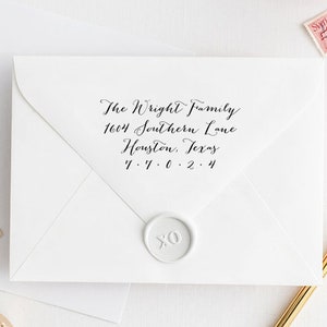 Calligraphy Return Address Stamp - Handwritten Calligraphy Address ...