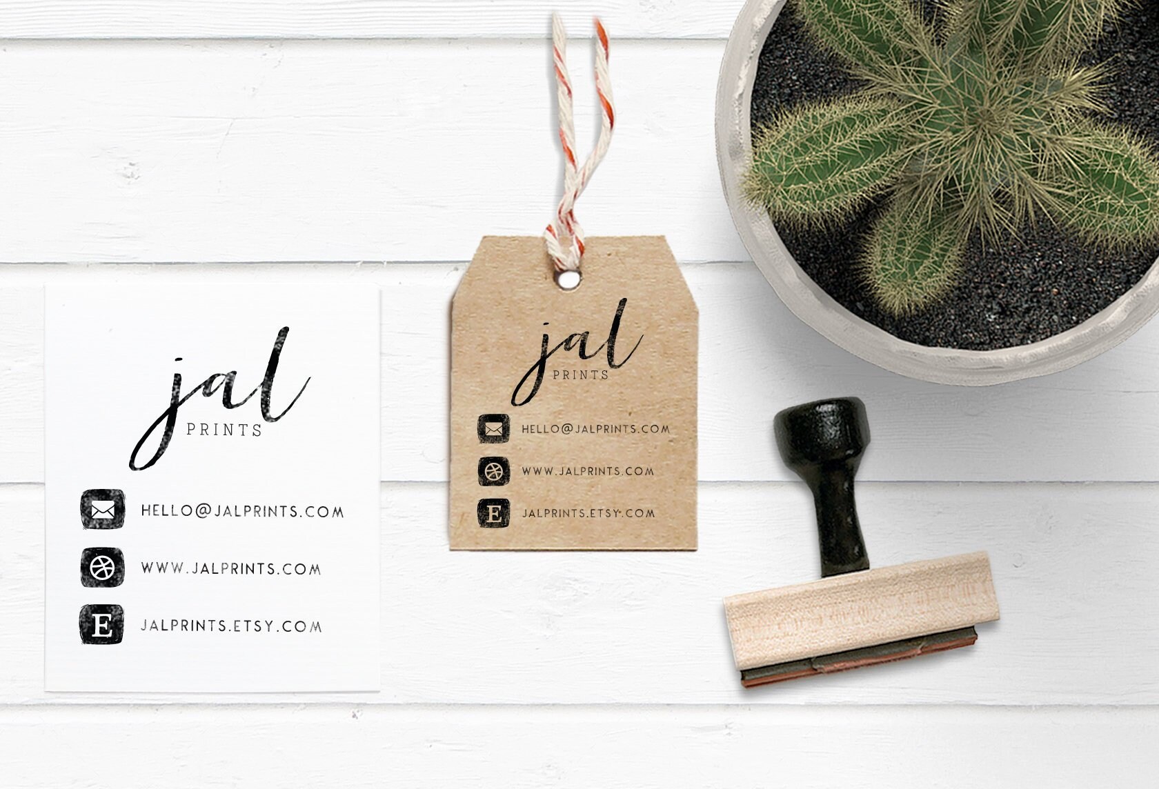 Business Card Stamp Custom Business Card Social Media | Etsy