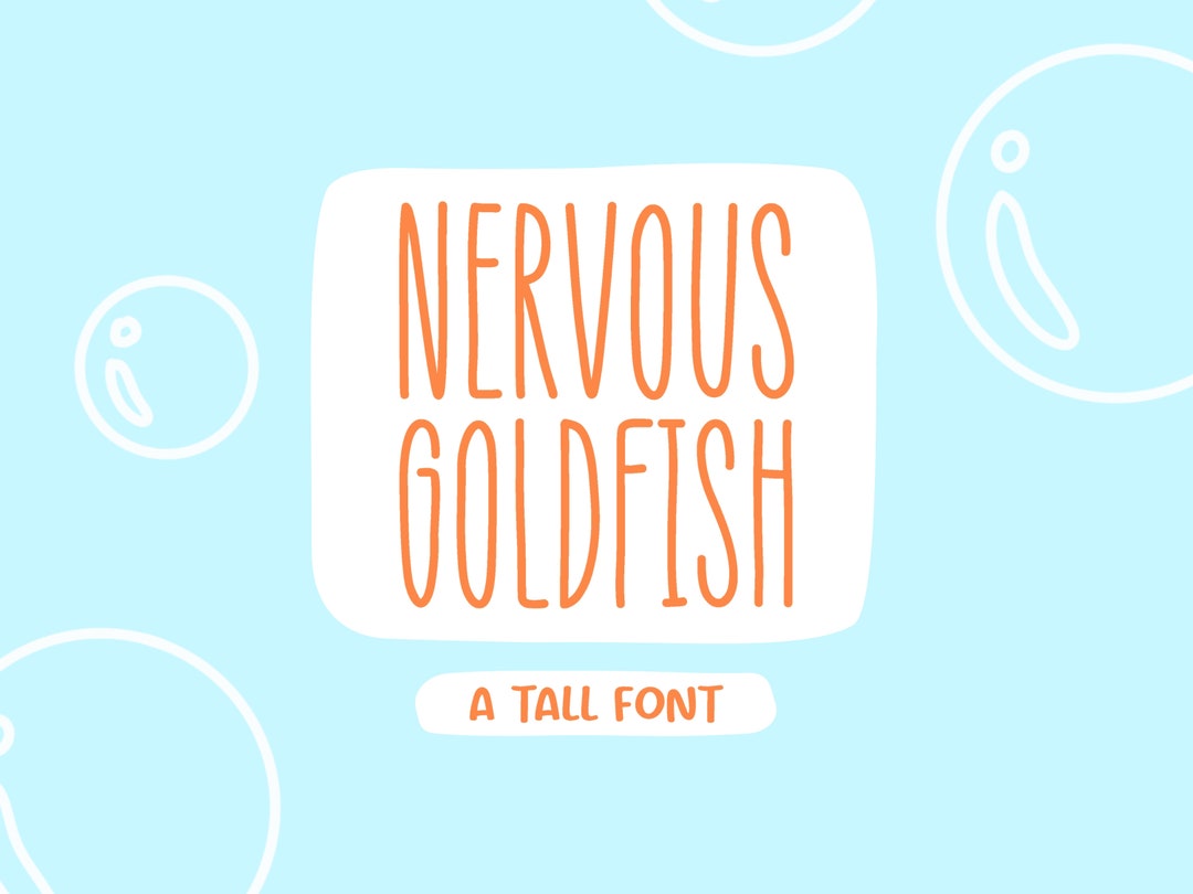 Nervous Goldfish Tall Font | Instant Digital Download | Alphabet ...