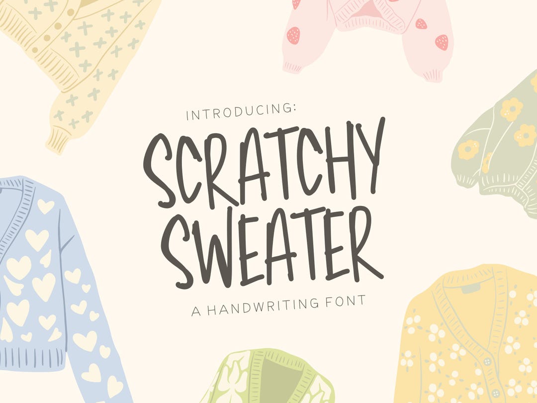 Scratchy Sweater Font | Handwriting Font, Cricut Font, Hand-drawn Font ...