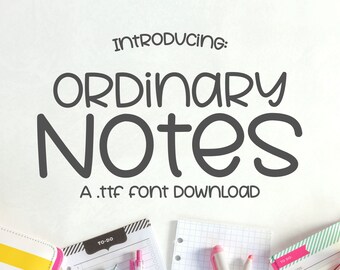 Handwriting Note Font - Etsy