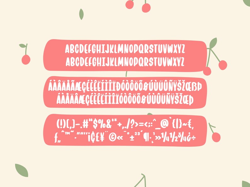 Cherry Club Font | Instant Digital Download | Alphabet Typeface ...