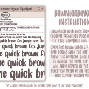 Wispy Whisper Font | Instant Digital Download | Thick Handwriting ...