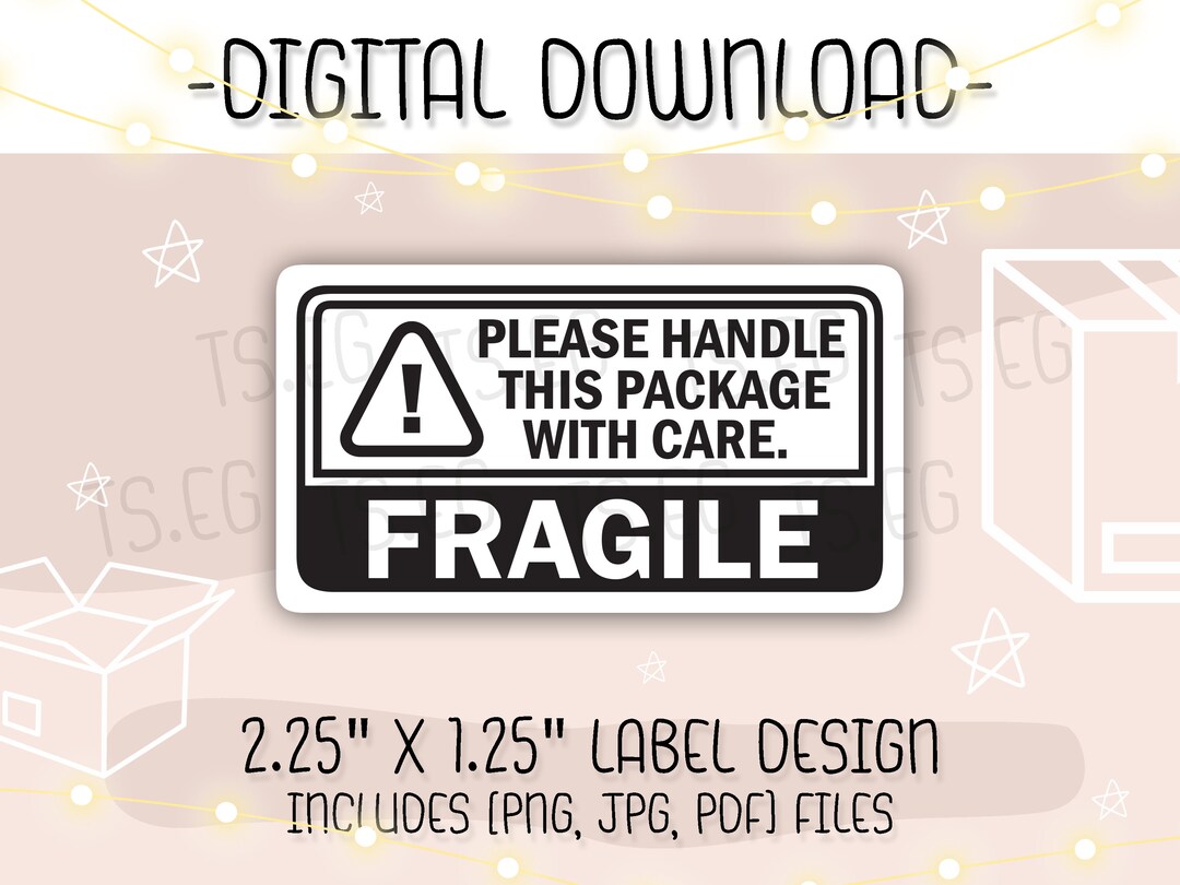 Thermal Label Printable Design | Fragile Please Handle With Care ...