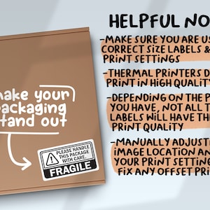 Thermal Label Printable Design Fragile Please Handle With Care Small ...