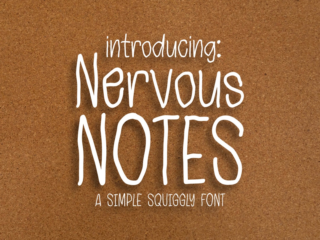 Nervous Notes Font | Instant Digital Download | Squiggle Handwriting ...