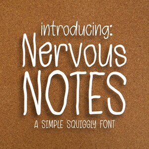 Nervous Notes Font | Instant Digital Download | Squiggle Handwriting ...
