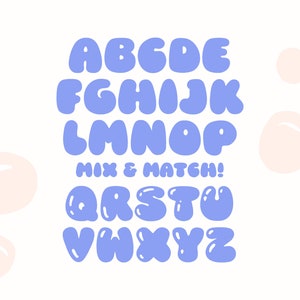 Boogie Bubble Thick Bubbly Font | Instant Digital Download | Alphabet ...