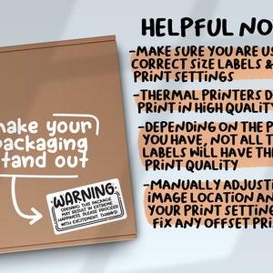 Thermal Label Design | Cute Opening This Package May Result in Extreme ...