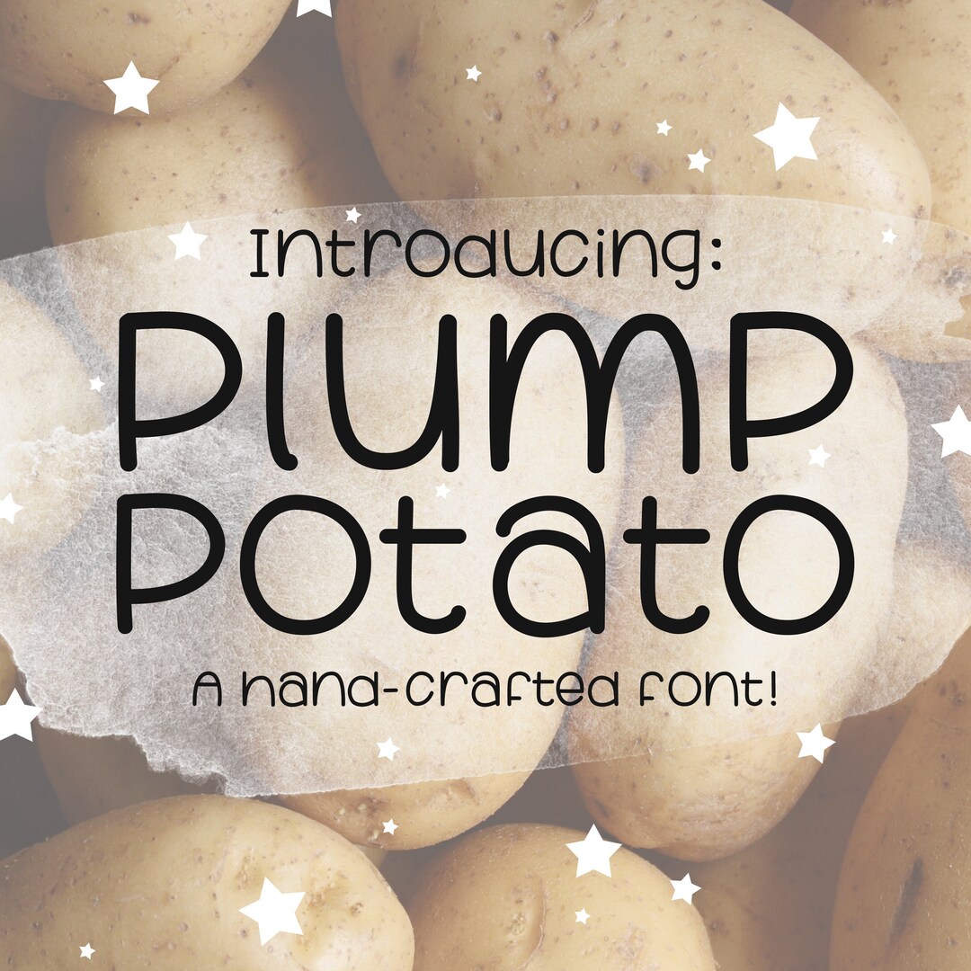 Plump Potato Hand Drawn Font- Instant Digital Download - Cute and ...