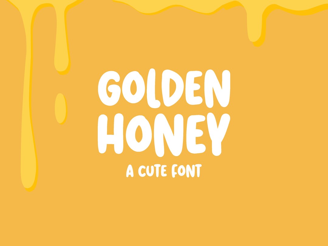 Golden Honey Font | Instant Digital Download | Alphabet Typeface ...