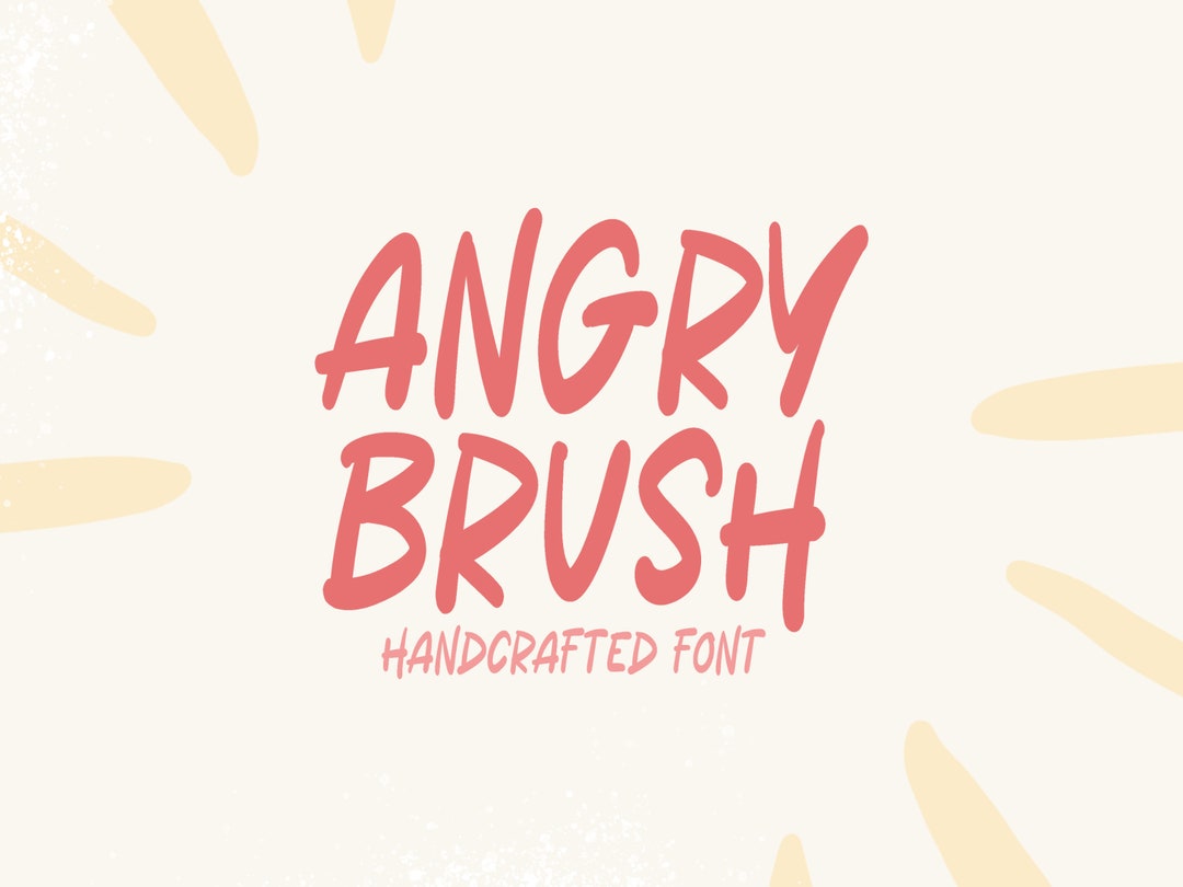 Angry Brush Font | Instant Digital Download | Alphabet Typeface | Commercial Use Projects ...
