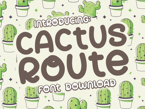 Cactus Route Font Instant Digital Download Handwriting Note | Etsy